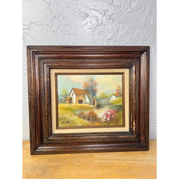 Vintage | Art | Beautiful Framed Original Oil Painting Of Cottage ...